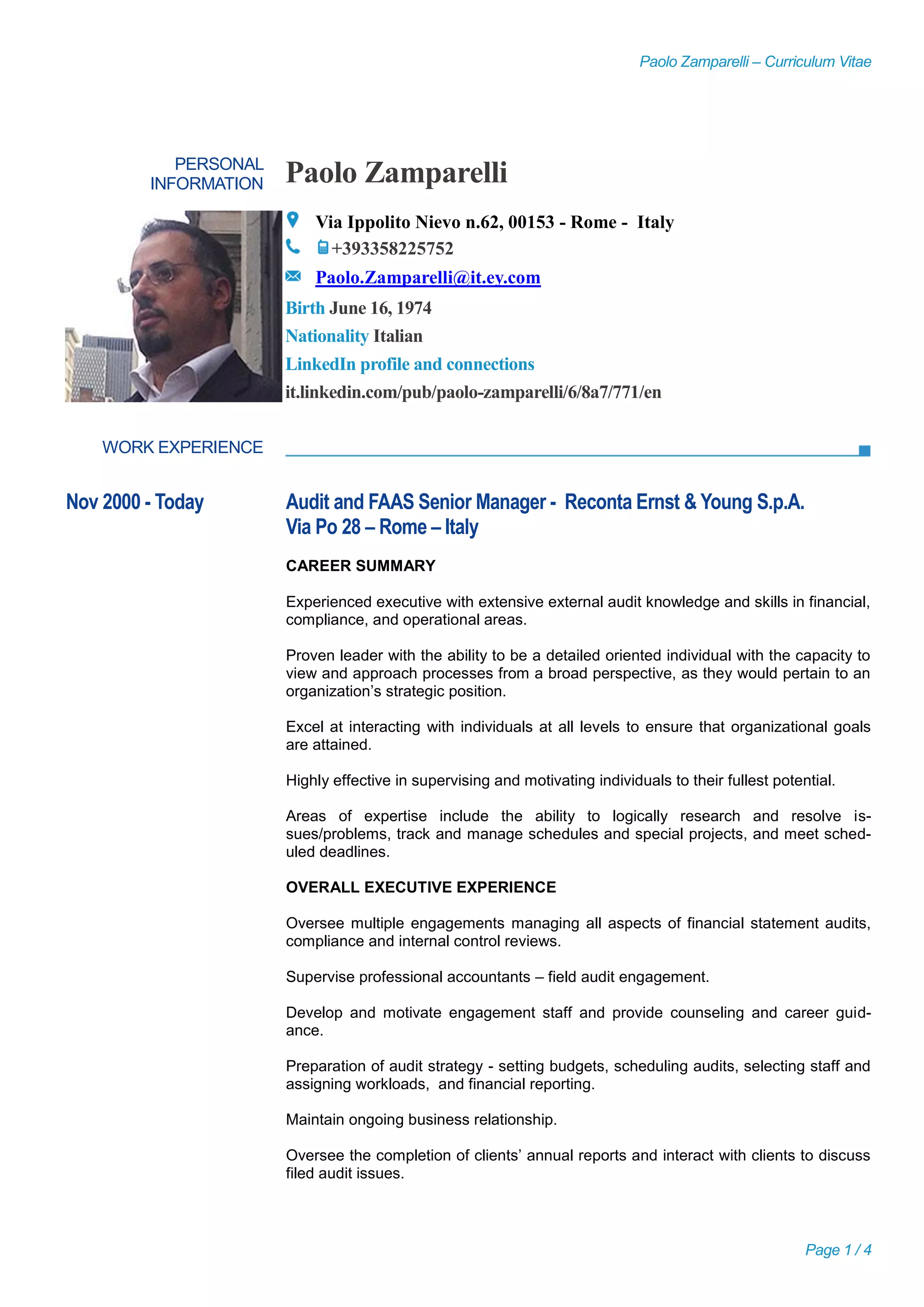 PaoloZamparelli CV | PDF