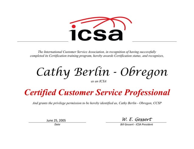 ICSA CCSP Certificate PDF 1 | PDF