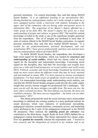 Social Studies Teachers' Quest for a Vertically-Articulated Career Path ...