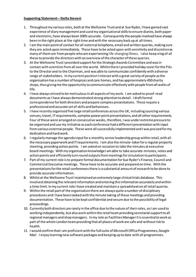 Supporting Statement | PDF