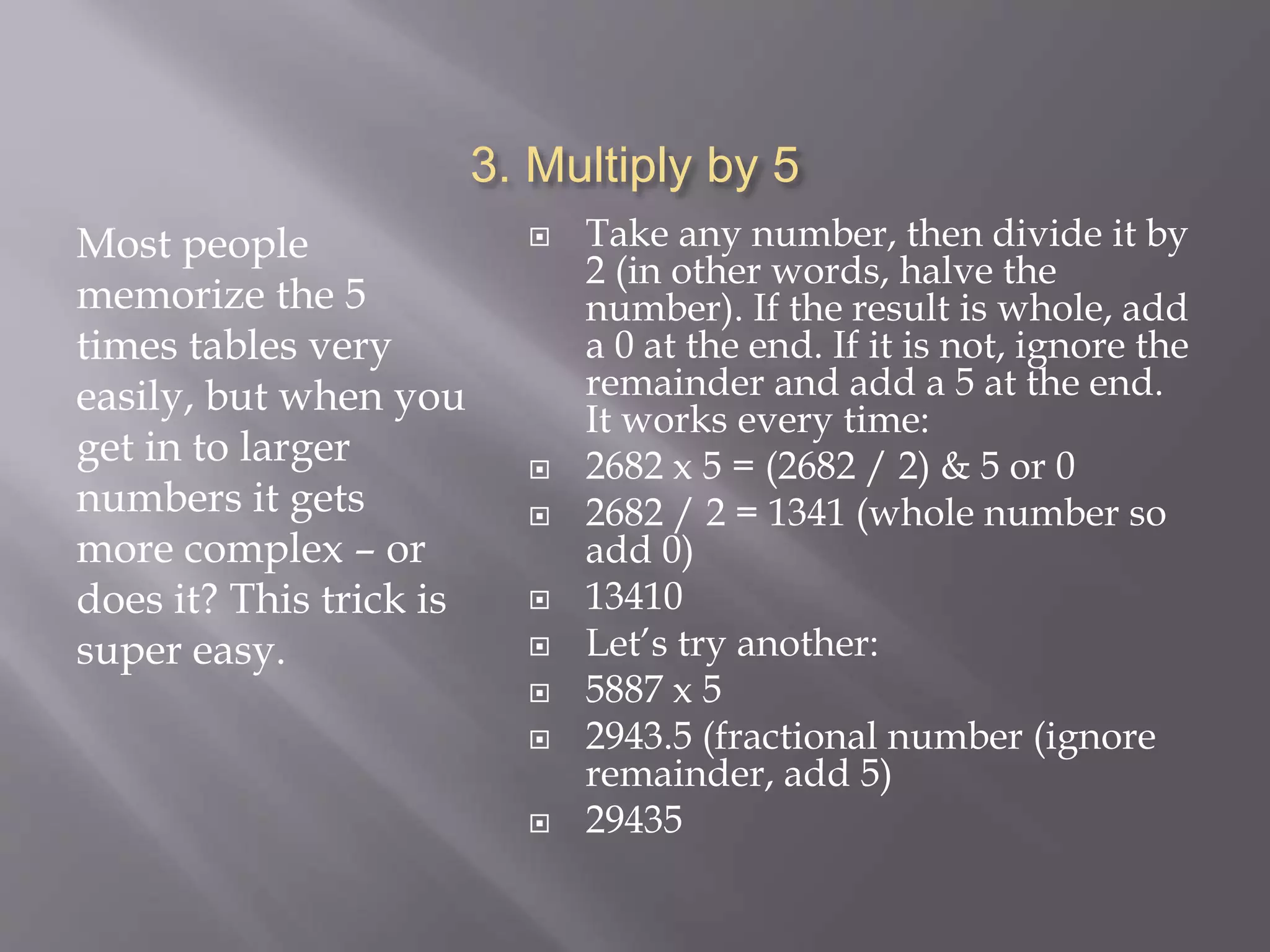10 easy arithmetic tricks | PPT