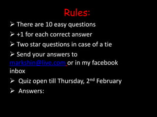 10 easy questions answers | PPTX