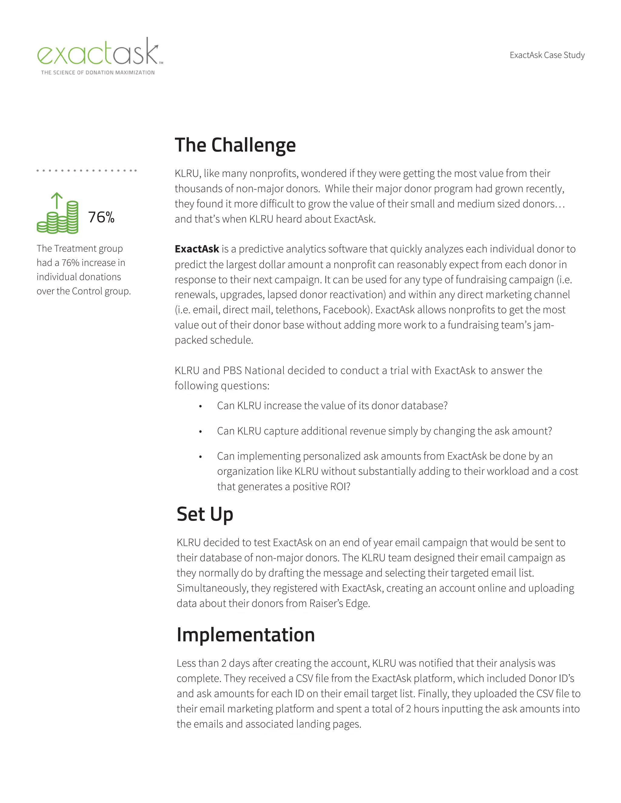 ExactAsk - KLRU Case Study | PDF