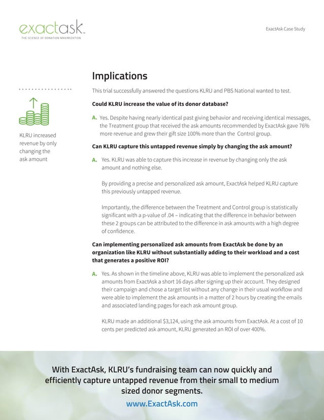 ExactAsk - KLRU Case Study | PDF