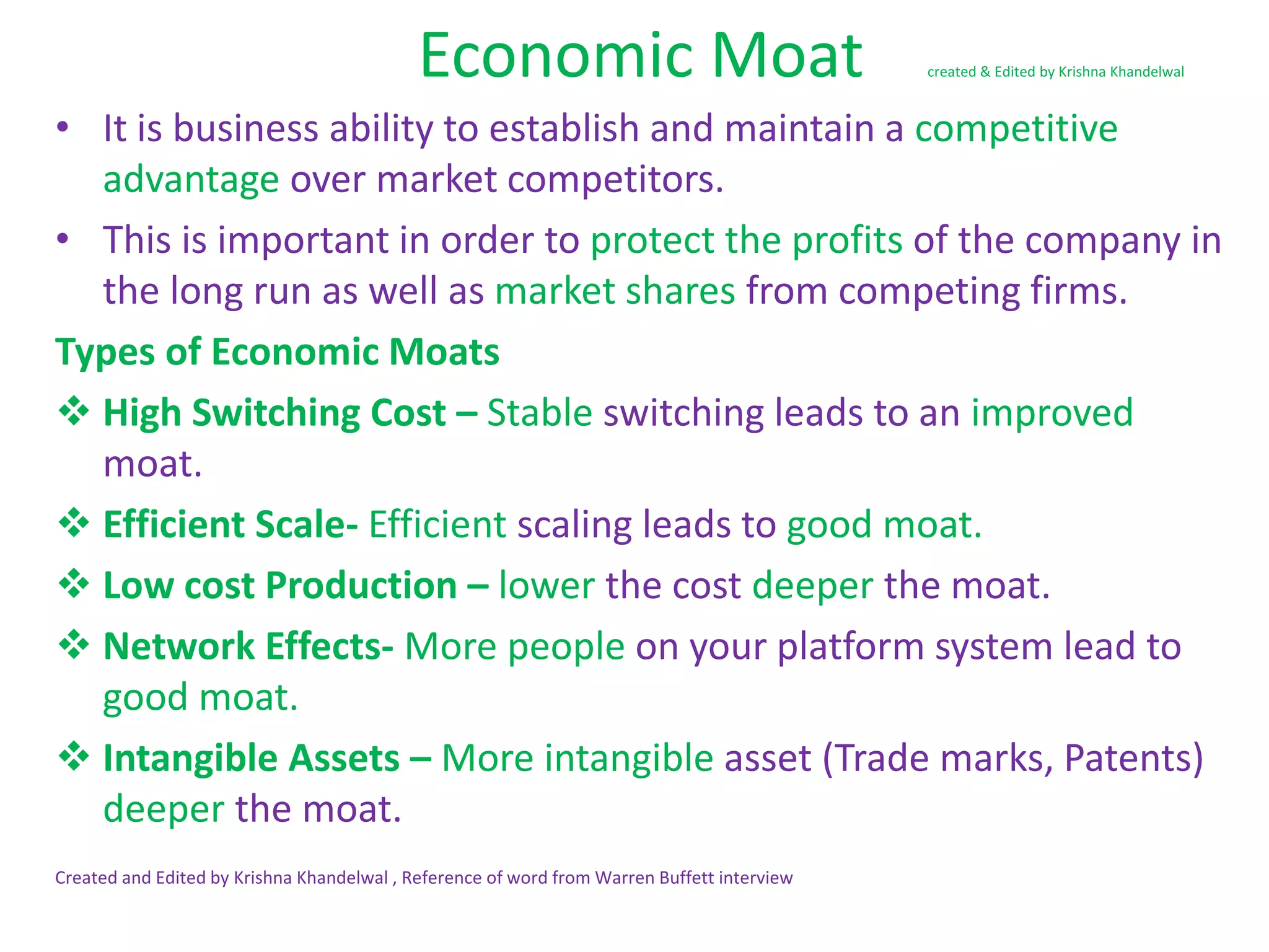 Economic Moat | PPTX | Business | Business and Finance