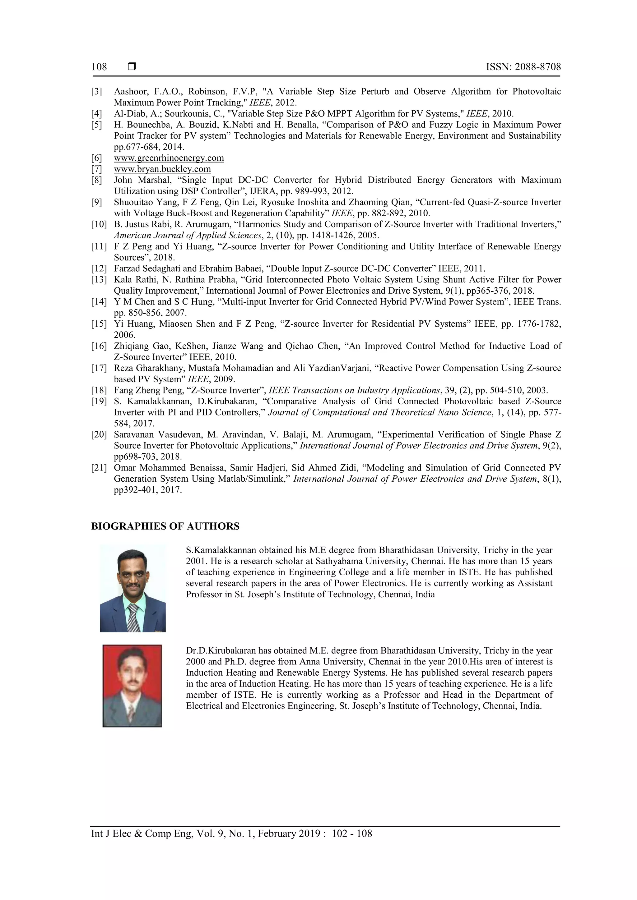 Solar Energy Based Impedance Source Inverter For Grid System Pdf