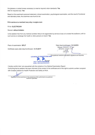 ENG 1 medical certificate | PDF