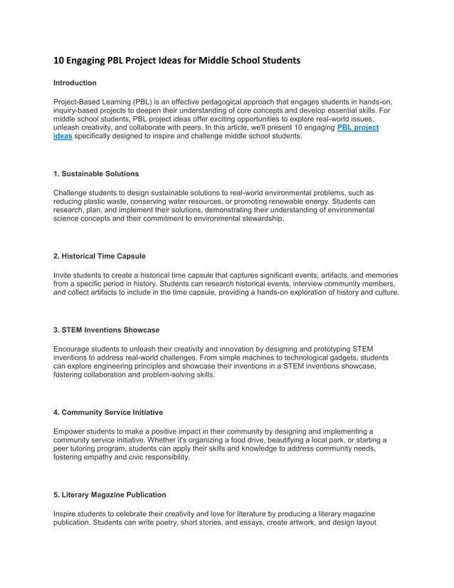 10 Engaging PBL Project Ideas for Middle School Students.docx