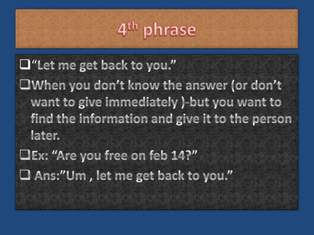 10 english phrases to avoid answering a question | PPT