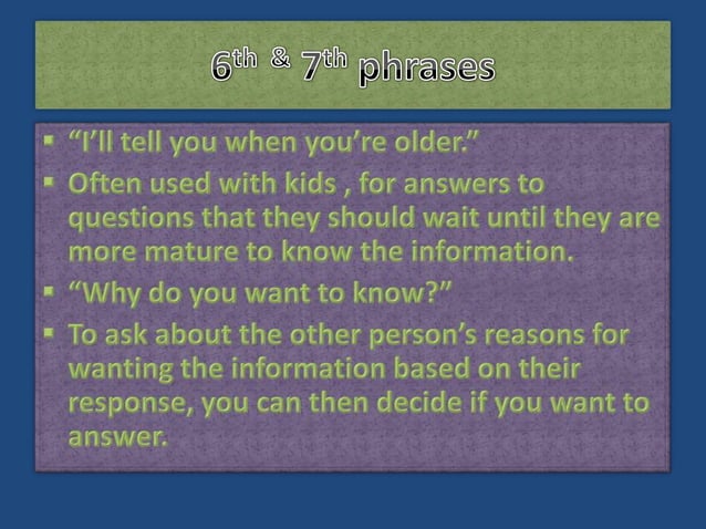 10 english phrases to avoid answering a question | PPT