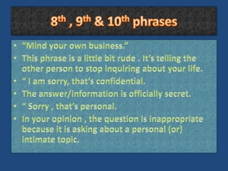10 english phrases to avoid answering a question | PPT