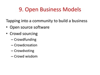 10 entrepreneurial business models | PPTX | Business | Business and Finance