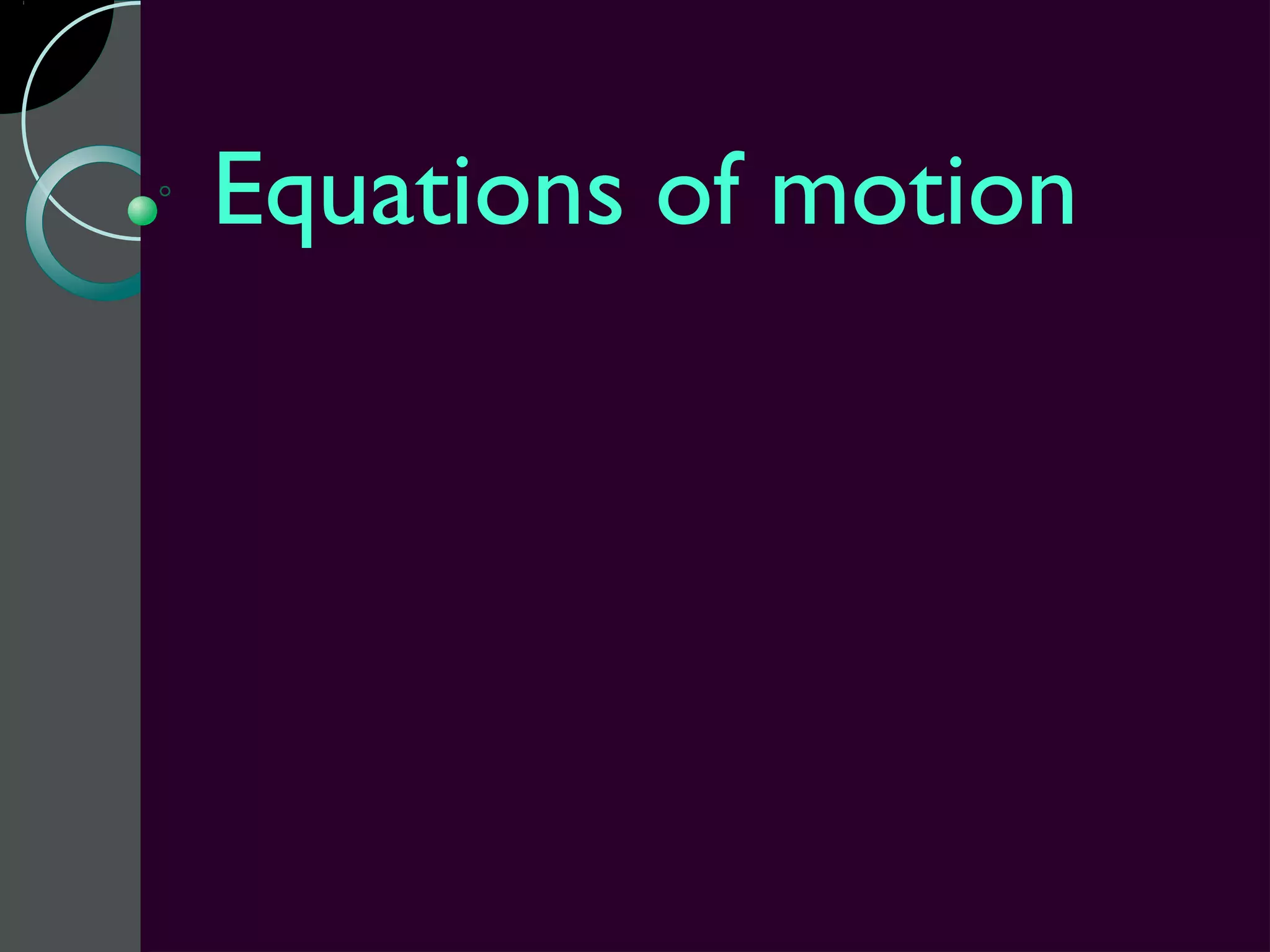 Equations Of Motion Odp