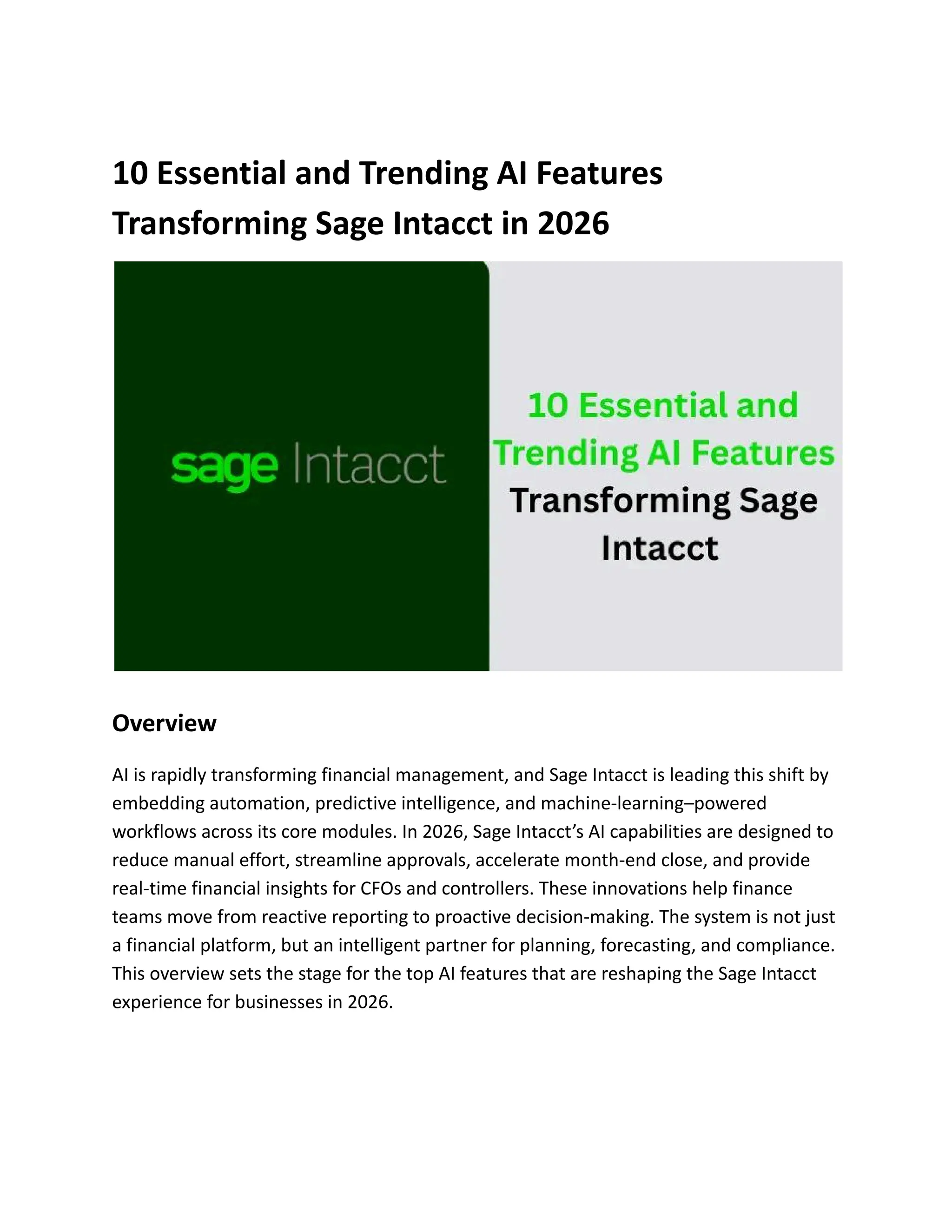 10 Essential AI Features Transforming Sage Intacct in 2026 | PDF