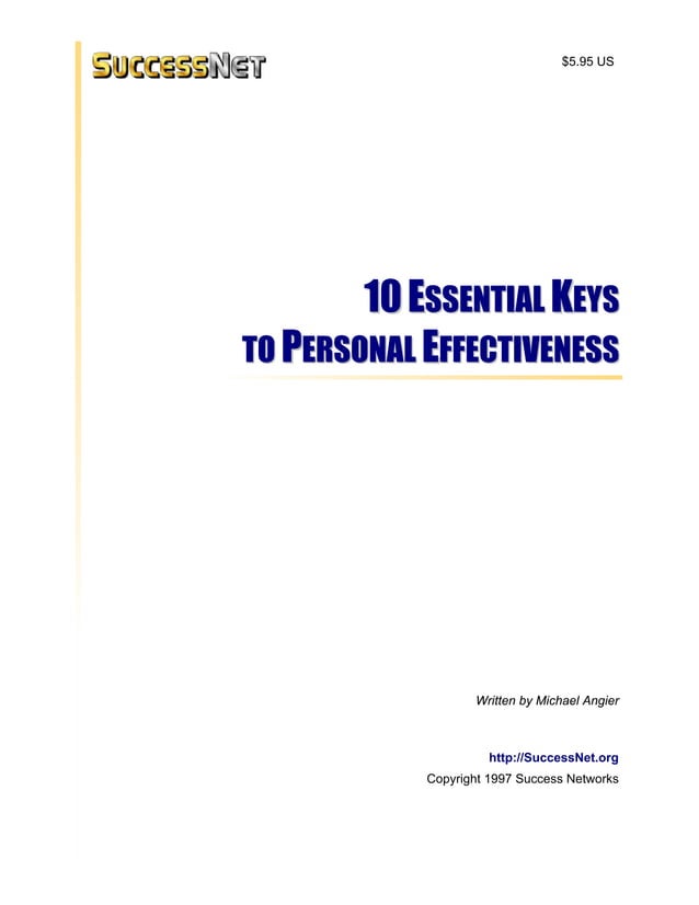 10 essential key to personal effectiveness | PDF