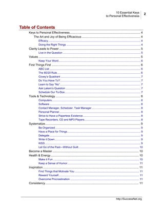10 essential key to personal effectiveness | PDF