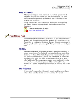 10 essential key to personal effectiveness | PDF