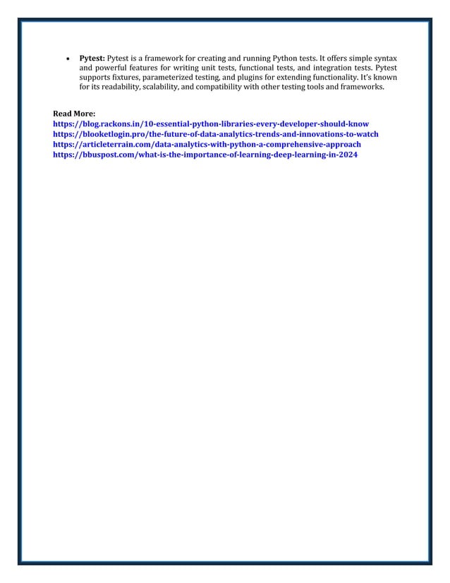 Essential Python Libraries Every Developer Should Know - CETPA Infotech | PDF