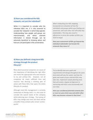 10 essential questions for successful kol management | PDF