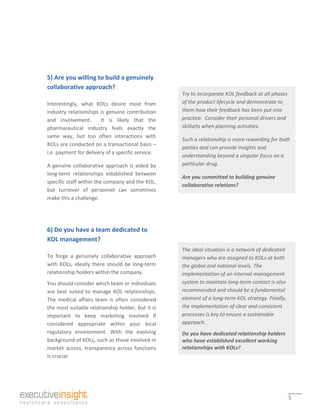 10 essential questions for successful kol management | PDF