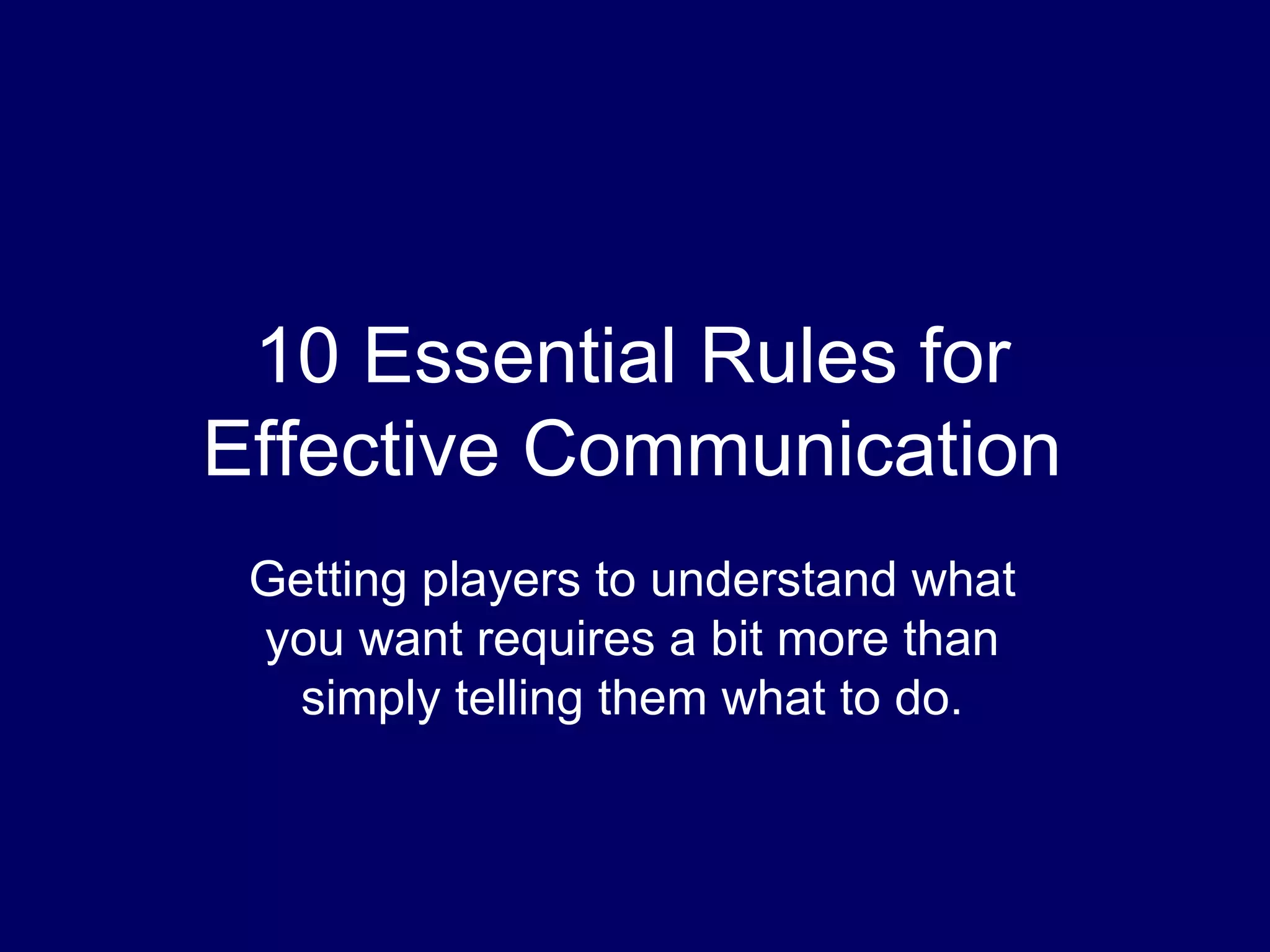 10 essential rules for effective communication | PPT