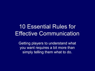 10 essential rules for effective communication | PPT