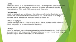 10 etiquetas basicas de html | PPTX