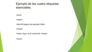 10 etiquetas basicas de html | PPTX