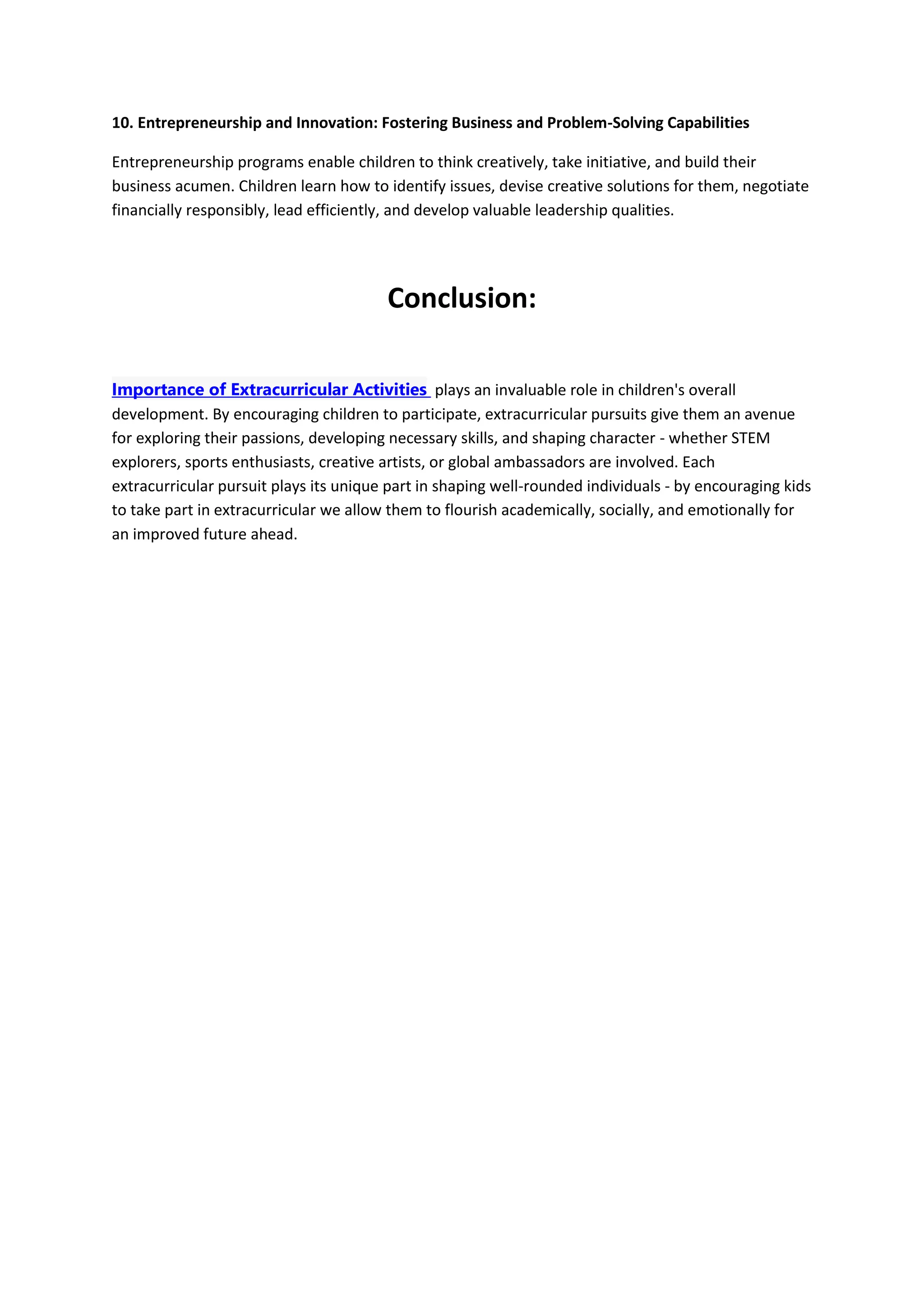 10 Extracurricular Activities for kids.pdf | Parenting Children Aged 4 ...