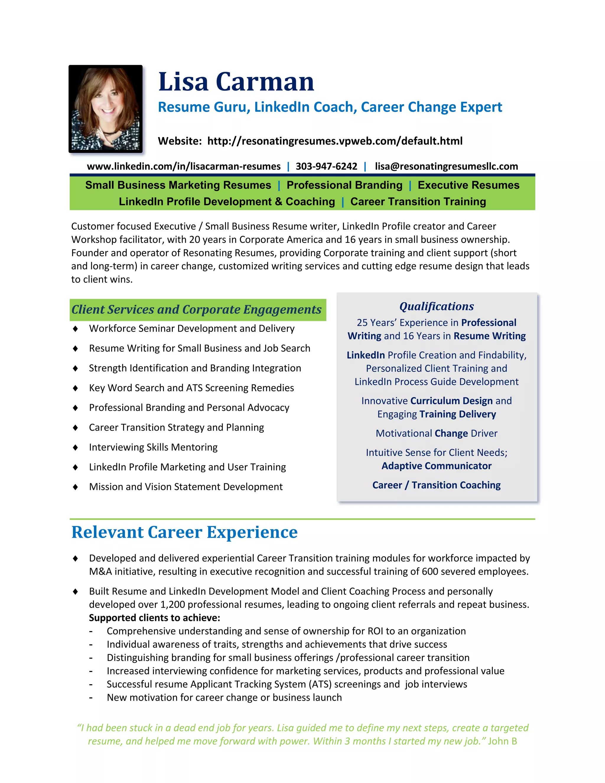Lisa Carman Resume 030117 | PDF