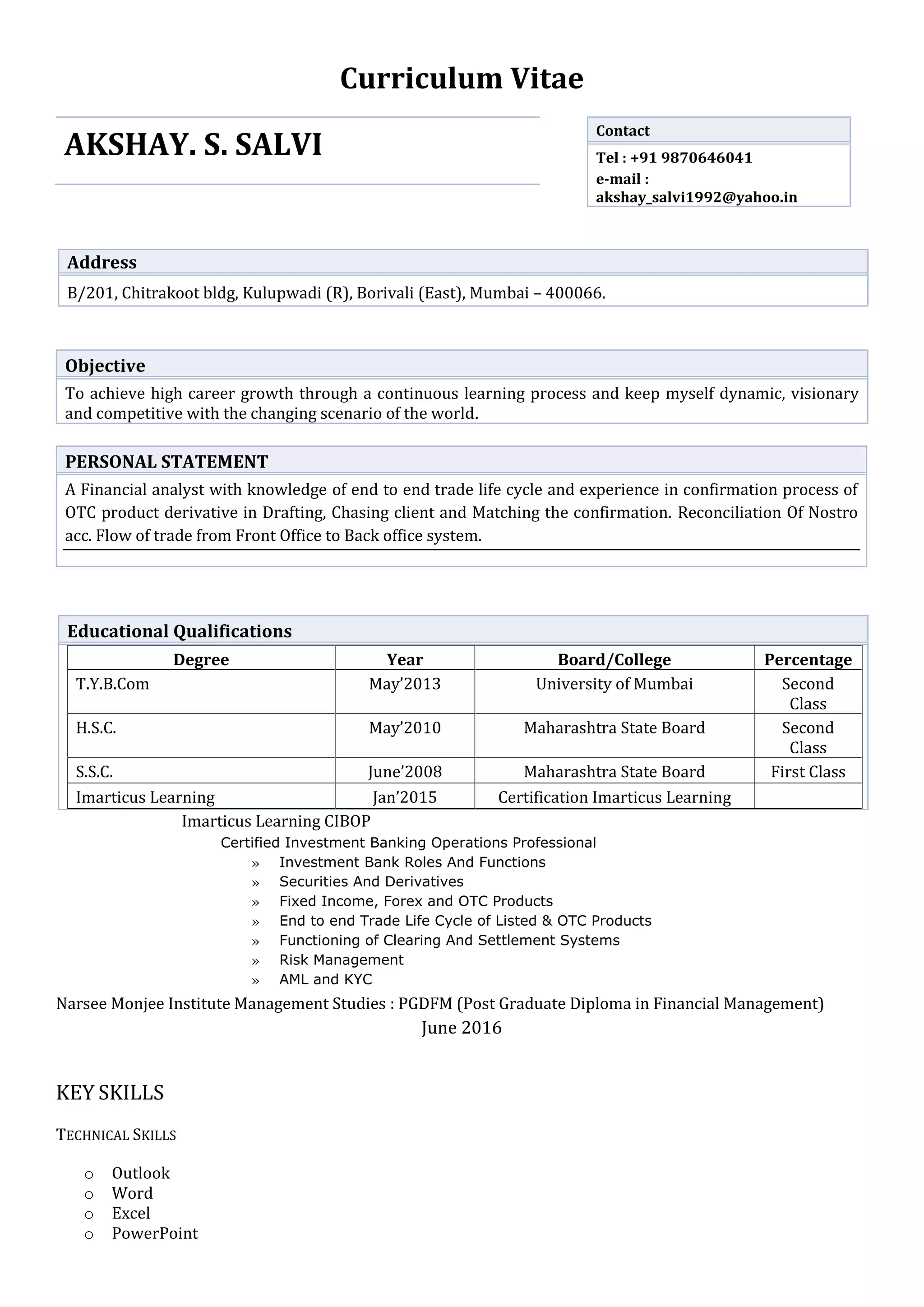 CV-AKSHAY SALVI_final | PDF
