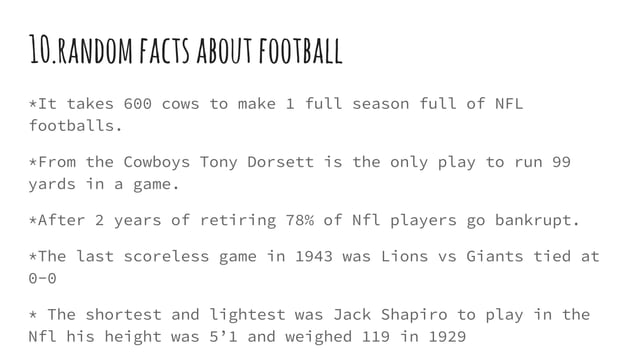 10 facts about american football (1) | PPT