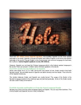 10 facts about the spanish language.