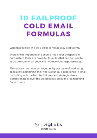 10 failproof cold email formulas | PDF