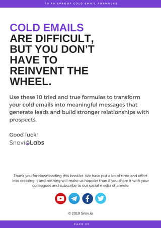 10 failproof cold email formulas | PDF