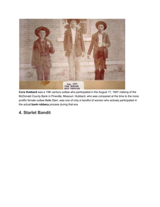 10 famous female bank robbers | DOCX