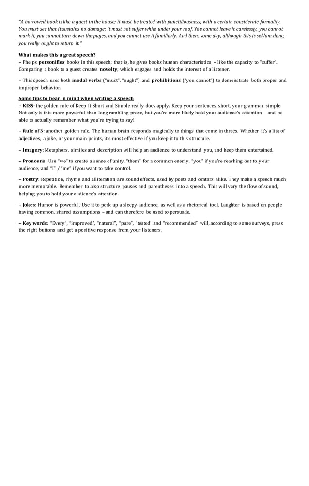 10 famous speeches in english and what you can learn from them | DOCX