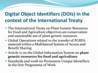 Digital Object Identifiers (DOIs) in the context of the International ...