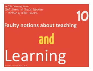 10 Faulty Notions about Teaching and Learning | PPT