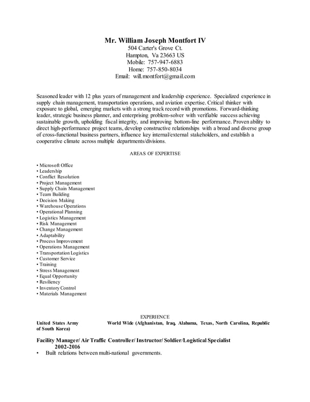 William J Montfort Resume-2 | DOCX