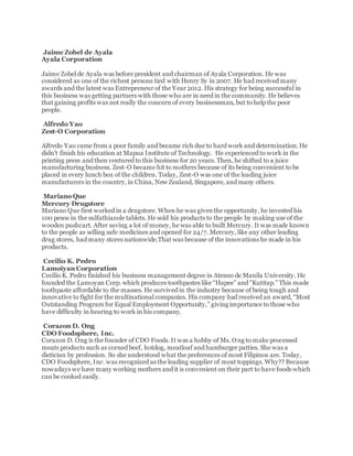 10 filipino entrepreneur story | DOCX