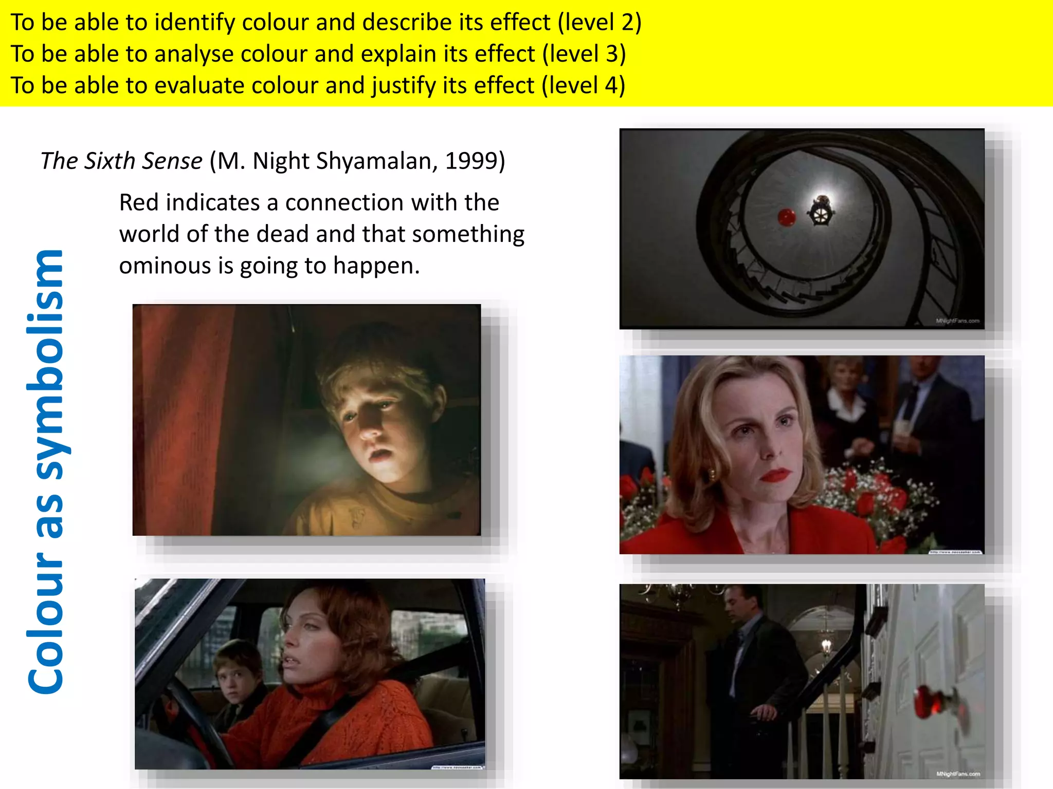Film language: Mise-en-scene - colour | PPTX