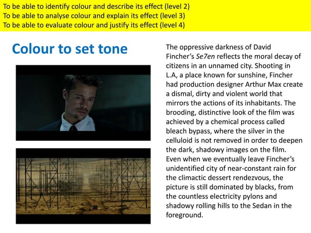 Film language: Mise-en-scene - colour | PPTX
