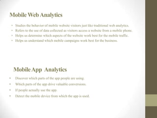 Mobile Analytics | PPTX | Web Development | Internet