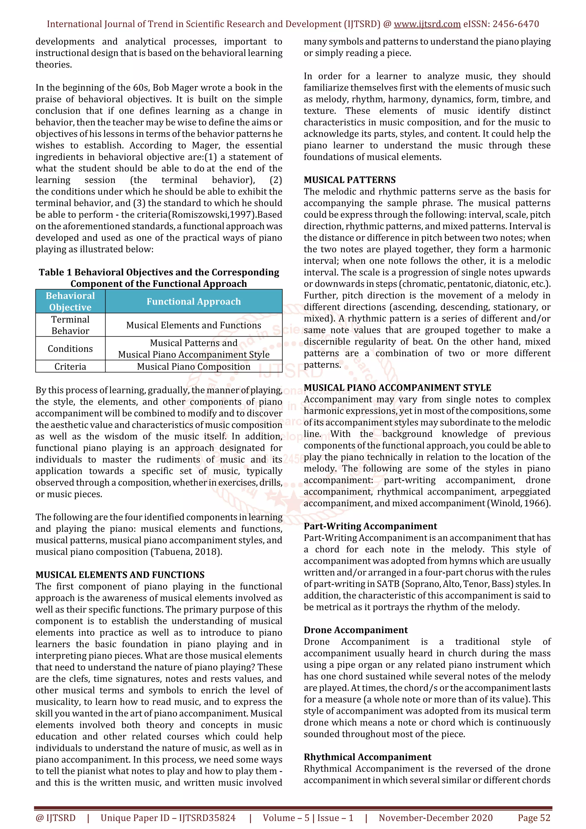 Functional Approach as a Beginning Method for Teaching and Learning ...