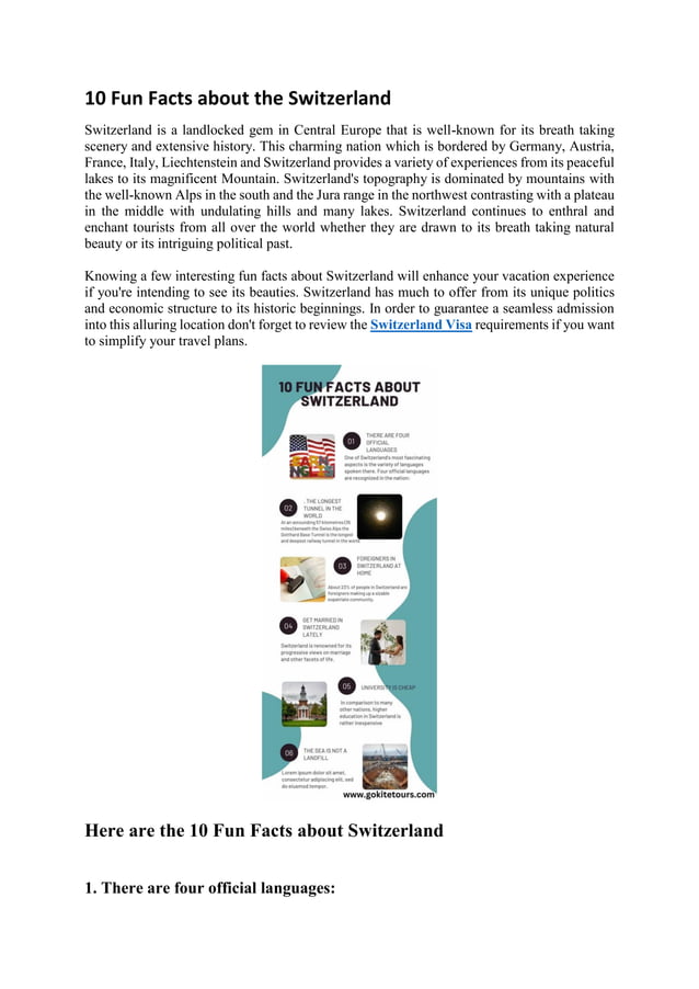 10 Fun Facts about Switzerland | PDF