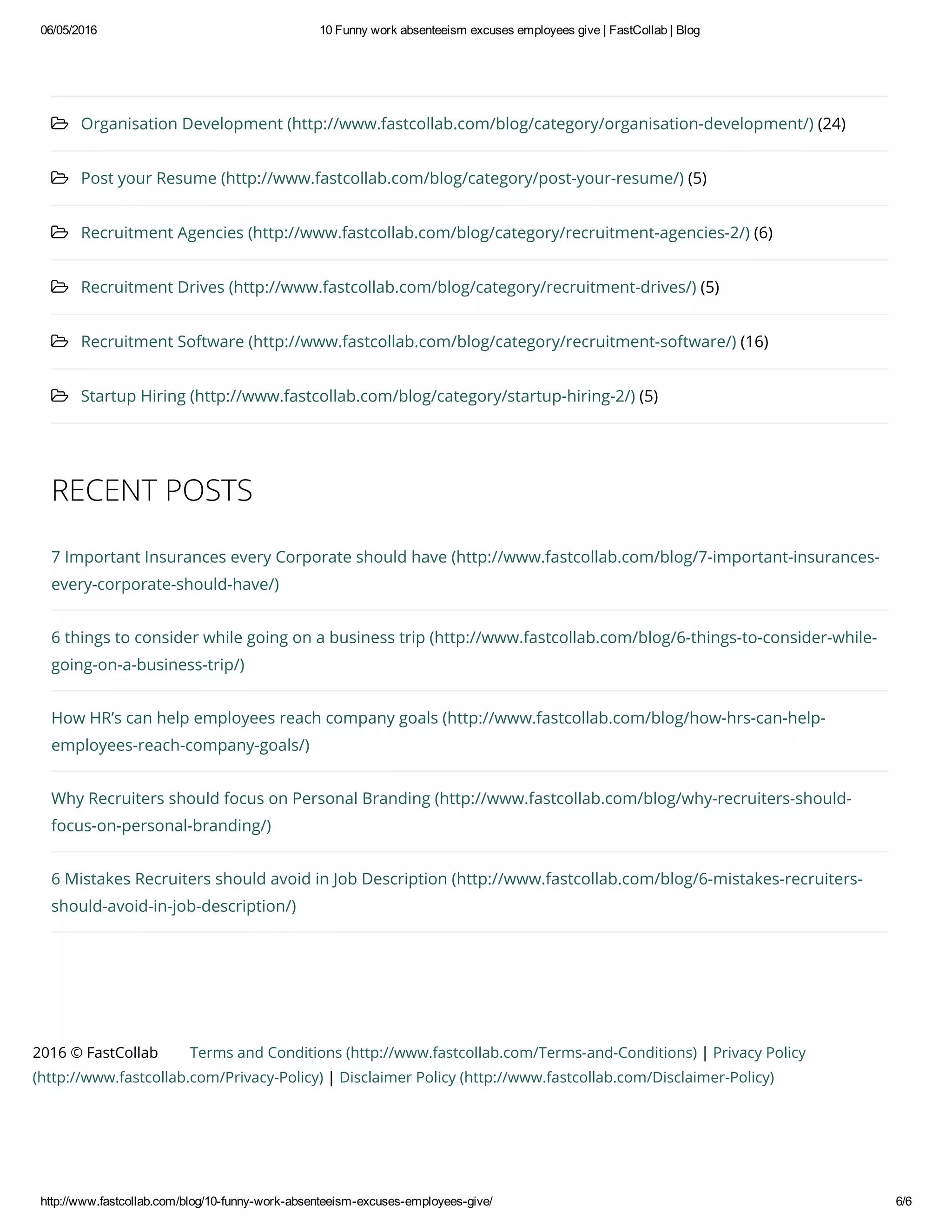 10 funny work absenteeism excuses employees give fast collab _ blog | PDF