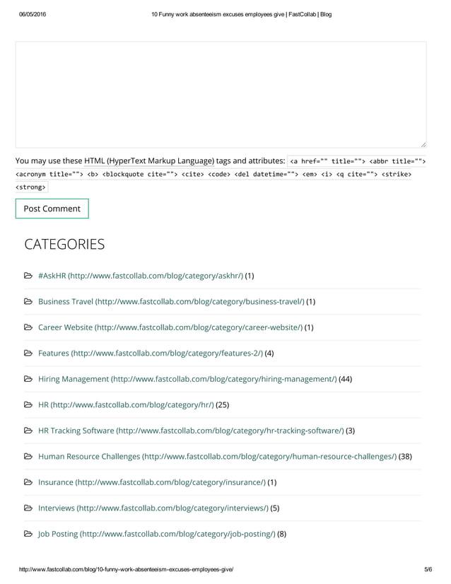 10 funny work absenteeism excuses employees give fast collab _ blog ...