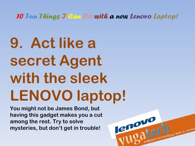 10 fun things i can do with a lenovo laptop | PPT