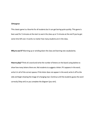 10 games to use in ESL and EFL classes | PDF | Board Games and Puzzles ...